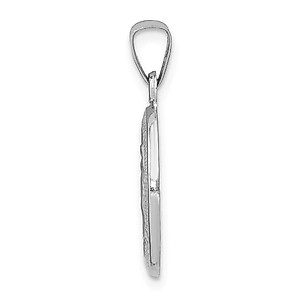 Sonia Jewels 14k White Gold Virgin Mary Pray for Us Charm Miracle MedalBrushed Matte Finish Pendant Charm - 18mm x 11mm