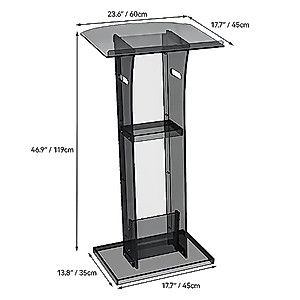 YITAHOME Portable Podium-47 Inches Tall Lectern with Handle for Church, Weddings, and Conferences with Reading Surface and Storage Shelf