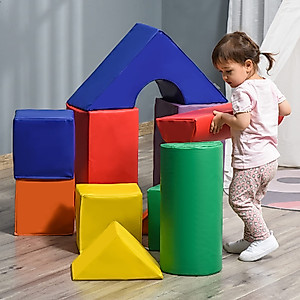 Soozier Foam Climbing Blocks for Toddlers, 11-Piece Baby Soft Foam Play Set, Climb and Crawl Activity Playset Building Blocks for Aged 1-3 Years Old Boys & Girls, Assorted