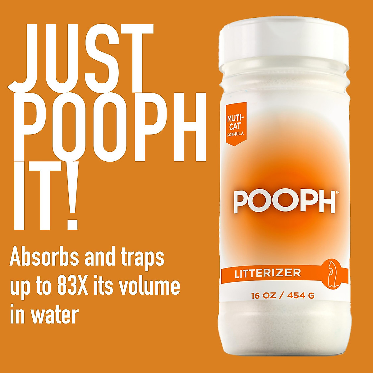POOPH Litterizer - Litter Box Civilizer, 16oz - Dismantles Odors on a Molecular Basis, Freshener, Eliminator, Urine, Pee, Deodorizer, Fresh, Clean, Potty, Safe