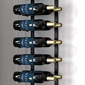 CharaVector Stainless Steel Wine Rack Wall Mounted 18 Bottles, Industrial Wall Wine Rack, Matte Black Hanging Wine Rack, Wall-Mounted Wine Racks for Red, White and Champagne, Home and Kitchen Decor…