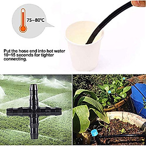 Kalolary 250PCS Irrigation Fittings Kit, Drip Irrigation Barbed Connectors for 1/4-Inch Tubing Flower Garden Lawn Irrigation (90 Straight Barbs + 70 Tees + 30 Elbows + 30 End Plug+ 30 4-Way Coupling)