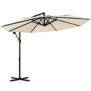 ABCCANOPY Cantilever Patio Umbrellas 10FT Light Beige