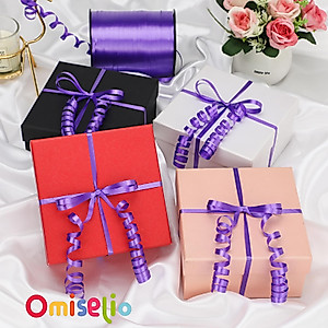 OMISELIO Purple Ribbon, 500 Yard Dark Purple Curling Ribbon, Curling Ribbon for Gift Wrapping, Curly Ribbon, Balloon String, Balloon Ribbon, Gift Ribbon for Halloween, Mardi Gras, Mermaid Party