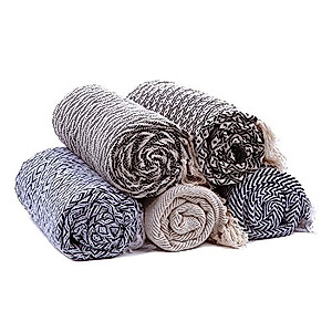 Americanflat 100% Cotton Throw Blanket for Couch - 50x60 - All Seasons Neutral Lightweight Cozy Soft Blankets & Throws for Bed, Sofa or Chair.door or Outdoor Use [Black Cream Chevron]