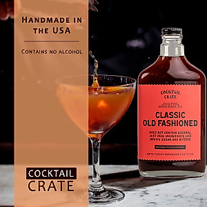 Cocktail Crate Old Fashioned Drink Mixer | Makes 34 Cocktails | Award-Winning Mixer for Classic Old Fashioned | Premium Syrup Handcrafted with Aromatic Bitters & Demerara Sugar | 12.7oz, 2 pack