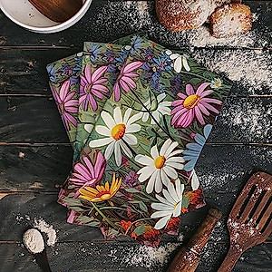 Big buy store Kitchen Towels Set of 2 Flower Blossom Dish Towels and Dishcloths Sets Decorative Tea Towel Butterfly Floral Absorbent Hand Towels for Kitchen Drying Bathroom Decor Gift 18x28 Inch
