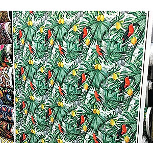 Tropical Toucan Birds,Lemons Floral Print Upholstery Fabric(200x140cm)-HDTF-0642-200
