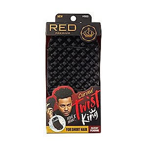 Red by Kiss Bow Wow X Twist King Luxury Twist Styler Washable, Durable, Crumb Free, Twist Brush for Afro Curl (Curved&Dense)