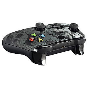 eXtremeRate Lonely Skull Patterned SoftTouch Front Housing Shell for Xbox One S & Xbox One X Controller, Custom Faceplate Cover for Xbox One Wireless Controller Model 1708 - Controller NOT Included