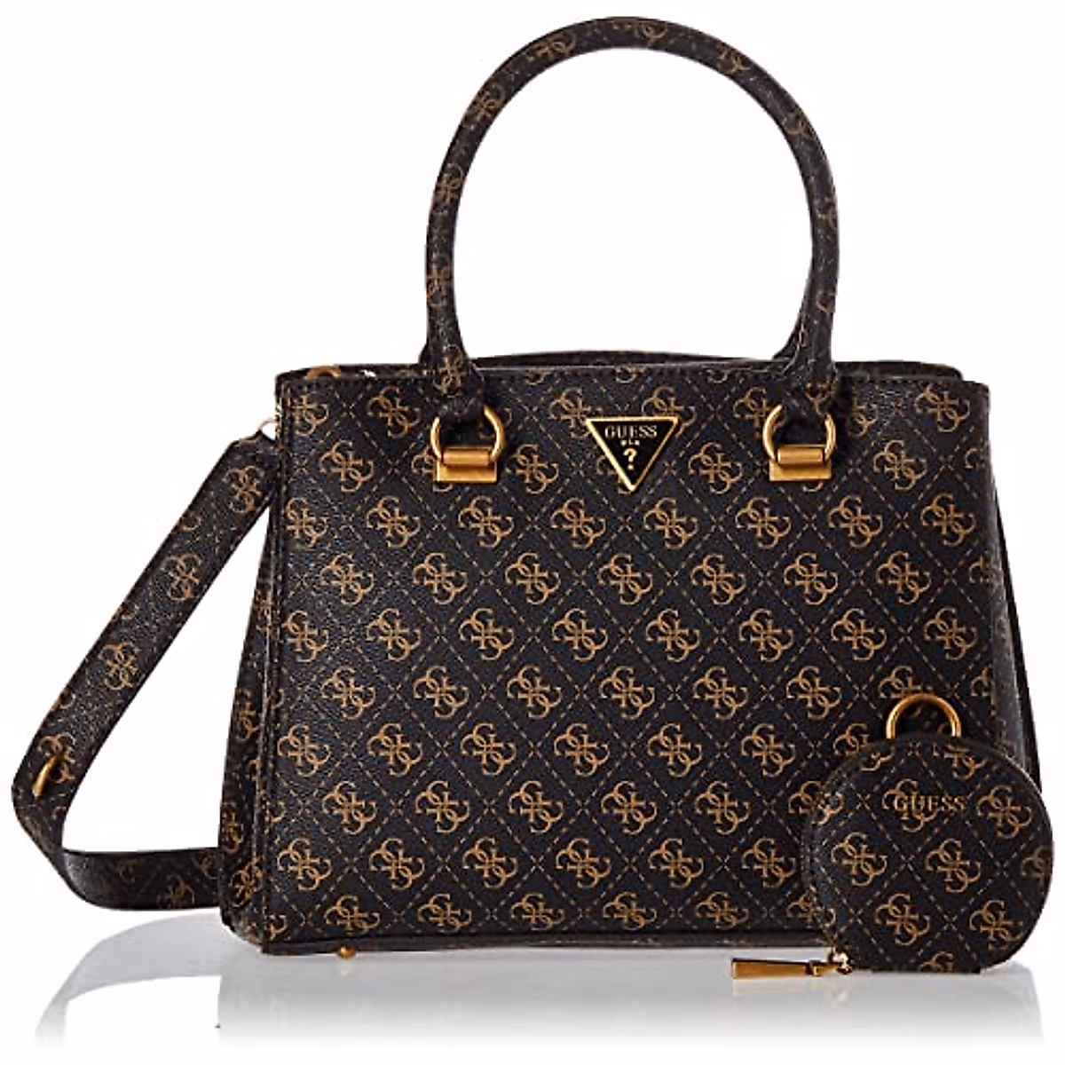 GUESS Alexie Girlfriend Satchel, Brown Logo