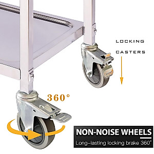 DRM 3 Tier Stainless Steel Catering Service Cart Kitchen Trolley Kitchen Cart Kitchen Car Shelf Utility with Wheels