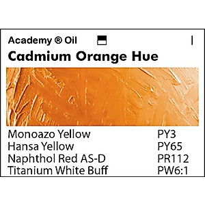 Grumbacher Academy Oil Paint, 37 ml/1.25 oz, Cadmium Orange Hue