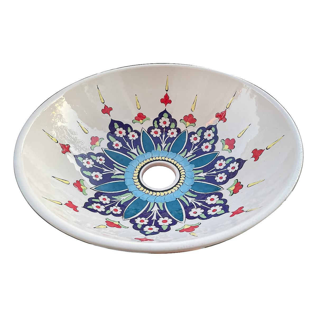 Bathroom Mandala Washbasin, Bathroom Vessel Sink, Countertop Round Basin, Handcrafted Kitchen Washbasin, Bathroom Remodel, Master Bath Sink
