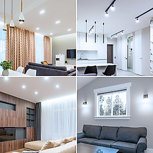 LISTOCASA GU10 LED Light Bulbs 6500K Cool White,5.5W(55W Halogen Equivalent), Dimmable Spotlight GU10 LED Bulbs, Full Glass Cover Recessed Track Light Bulbs 10-Packs