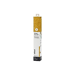 Cricut Smart Glitter Iron On (13 in x 3 ft), Iron On Vinyl Roll for DIY Projects, Matless Cutting, All Surface Applicable, Washable HTV for Stickers & Home Decor, Cricut Maker 3 & Explore 3, Gold