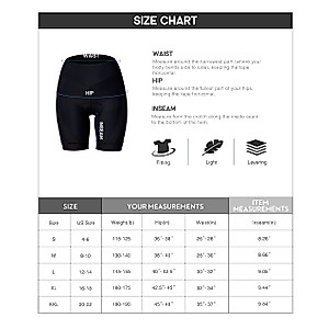 Heathyoga Womens 4D Padded Bike Shorts with Pockets Padding Cycling Shorts Women Bicycle Shorts Biker Biking Shorts Black