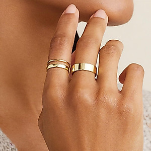 Gokeey Gold Rings for Women, 14K Gold Stacking Rings Set for Women Dainty Stackable Rings for Girls Jewelry Gifts Comfort Fit Size 5 to 10 (7)