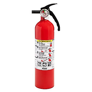 Kidde Smoke & Carbon Monoxide Detector, AA Battery Powered, LED Warning Light Indicators & Fire Extinguisher for Home, 1-A:10-B:C, Dry Chemical Extinguisher, Red, Mounting Bracket Included