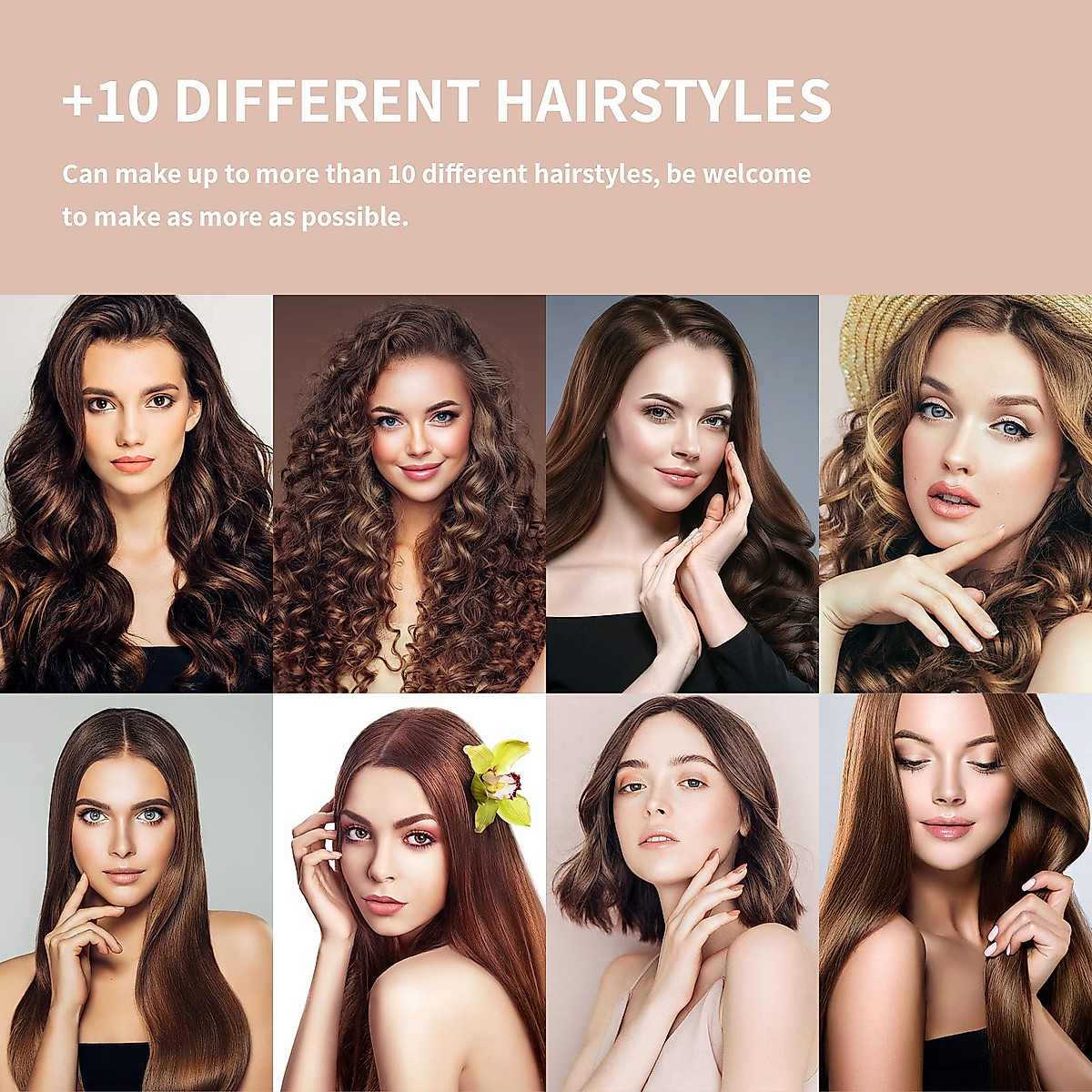 Hair Straightener - Flat Iron - Ceramic Hair Straightener and Curler 2 in 1-Flat Iron for Hair Prizm - 15 S Fast Heating-Maximum 450 DF (1.1 Inch,Champagne Gold)