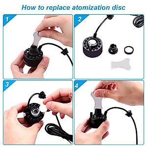 FITNATE Mist Maker Fogger Replacement Discs &Splash Guard for Mist Maker Parts with Replacement Tool