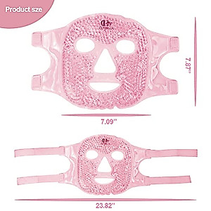 CONBELLA Face eye masks for dark circles and puffiness, Migraines, Headache, Stress, Redness, Acne, Cooling Face Masks for Women Man, Hot Cold Use Ice Face Mask.