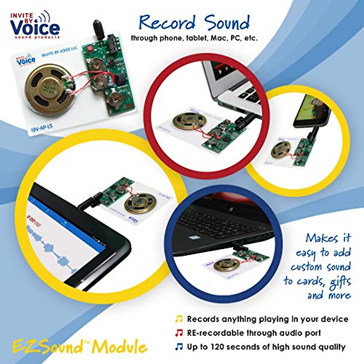 EZSound Module - Light Activated - Easy to Record - 120 Seconds Recording - High Sound Quality