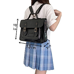 Duwseal Unisex Wednesday Addams Backpack Wednesday school bag Black Leather Adjustable Backpack (Wednesday, onesize)