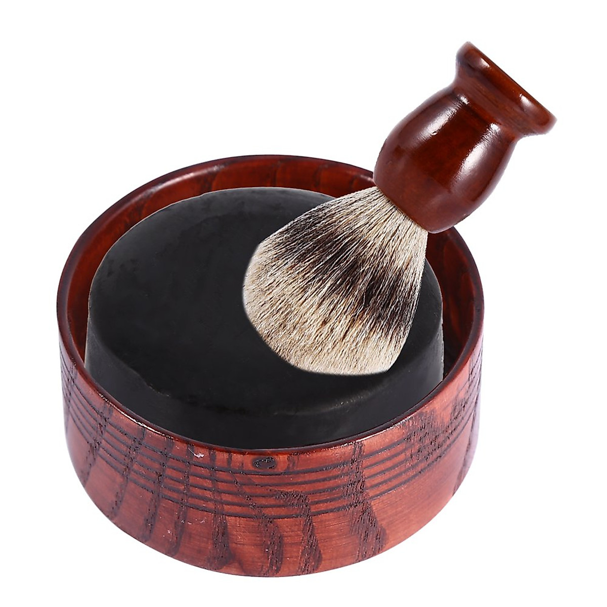 Shaving Mug And Brush Set,Wooden Shaving Soap Bowl Cup Mug Tool For Man Shaver Cleansing Foam Round