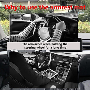 Center Console Cover,Soft Comfortable PU Leather Car Armrest Cushion,Waterproof and Anti-scratch Armrest Seat Box Cover Profector,Car Interior Accessories Universal For SUV/Truck/Vehicle (Black/Red)