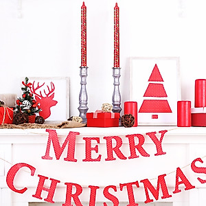 Nuanchu 4 Pcs 10 Inch Advent Festive Christmas Calendar Candle 24 Numbers Countdown to Christmas Red Christmas Advent Candle Xmas Advent Countdown Candle Advent Calendar Candles for Christmas Gifts
