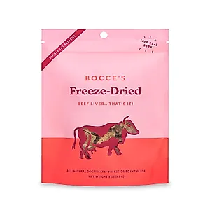Bocce's Bakery Beef Liver Freeze-Dried Treats, 3 oz, All-Natural, Made in USA, Dog Treats