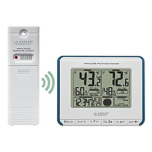 La Crosse Technology 308-1711BL Wireless Weather Station with Heat Index and Dew Point,Teal Blue/White