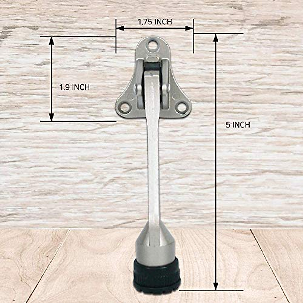CG PLUS Door Stopper, Kick Down Door Stops for Heavy Doors, with Rubber Tip and Spring Lever, Adjustable, Easy to Set Down and Release, 4-Inch, for Wide Doors (4inch x 2pack, Black)