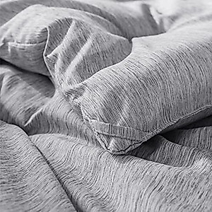 Bedsure Queen Comforter Set - Grey Comforter Queen Size, Soft Bedding for All Seasons, Cationic Dyed Bedding Set, 3 Pieces, 1 Comforter (88"x88") and 2 Pillow Shams (20"x26"+2")