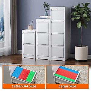 Aobabo 2 Drawer Vertical File Cabinet,Metal Office Files Storage Cabinet with Lock,Filing Cabinets for A4 Letter/Legal Size,14.96" W x 17.72" D x 28.3" H,White,Assembly Required………
