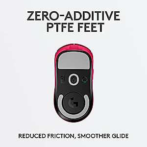 Logitech G PRO X SUPERLIGHT Wireless Gaming Mouse, Ultra-Lightweight, HERO 25K Sensor, 25,600 DPI, 5 Programmable Buttons, Long Battery Life, Compatible with PC / Mac - Magenta