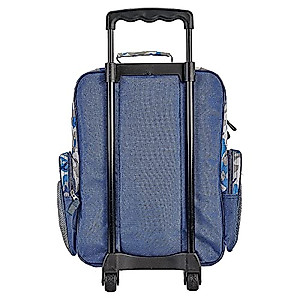 Lillian Vernon Personalized Rolling Luggage for Kids Blue Camo Design, 5" x 12" x 20"H