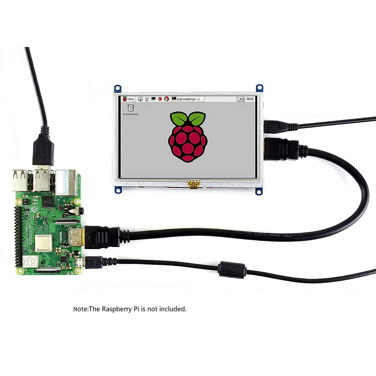 5inch HDMI LCD (B) for Raspberry Pi 800x480 Resolution Resistive TFT Touch Screen Display HDMI Interface for Raspberry Pi 3/2/1 Model B B+ A+ Zero, BB Black, PC Various Systems Windows 10/8.1/8/7