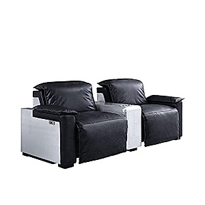 Acme Misezon Power Recliner in Black Top Grain Leather & Aluminum