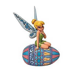 Enesco Jim Shore Disney Traditions Peter Pan Tinker Bell Sitting on Easter Egg Figurine, 6.1 Inch, Multicolor