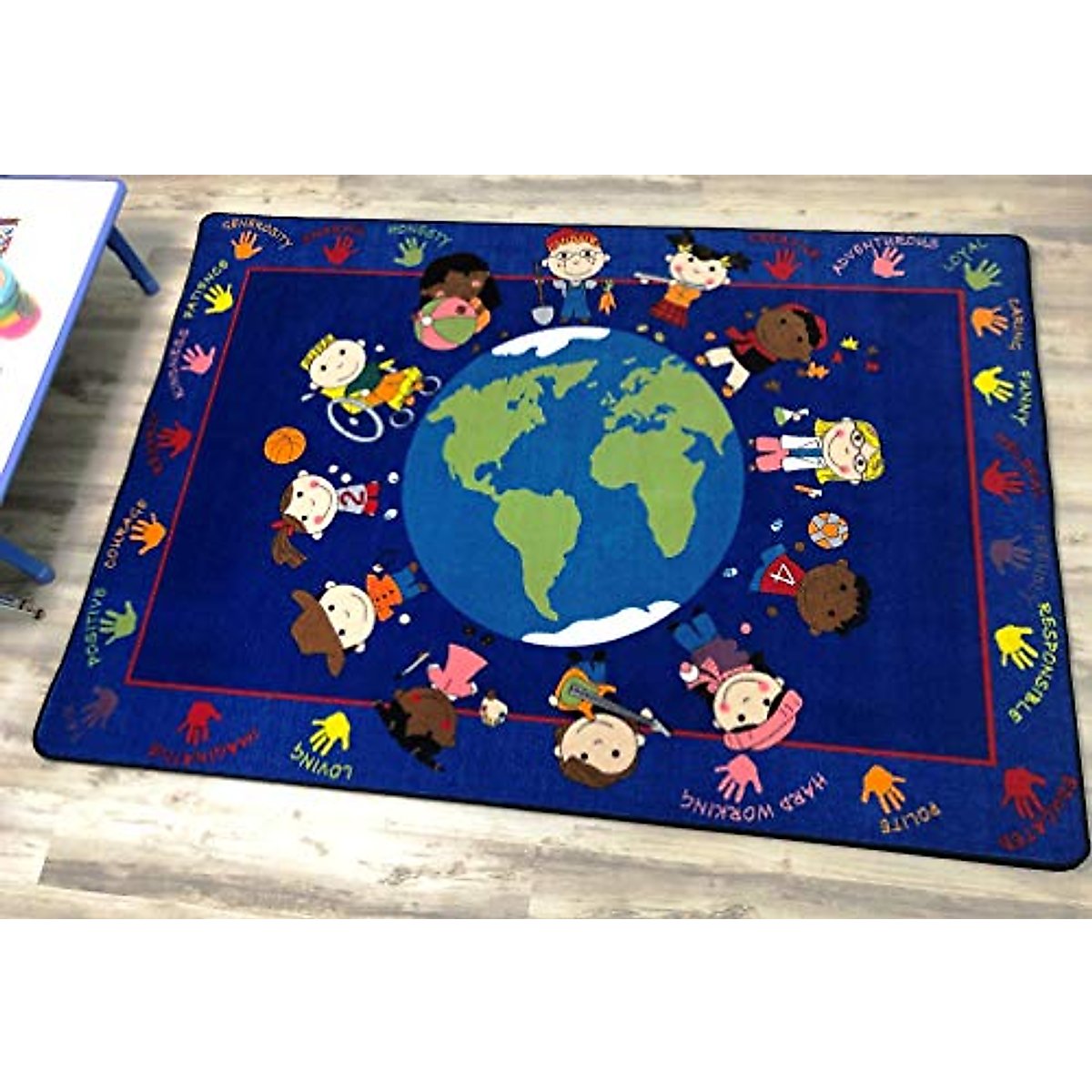 KidCarpet.com World Character Classroom Rug, 4' x 6' Rectangle
