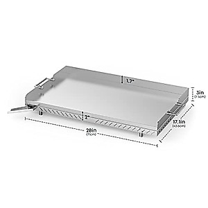 Stanbroil Stainless Steel Flat Top Griddle for Camp Chef 4 Burner Grills, FTG600, FTG900PG, Replacement for FTG600P, Cooking Dimensions: 28" x 17"