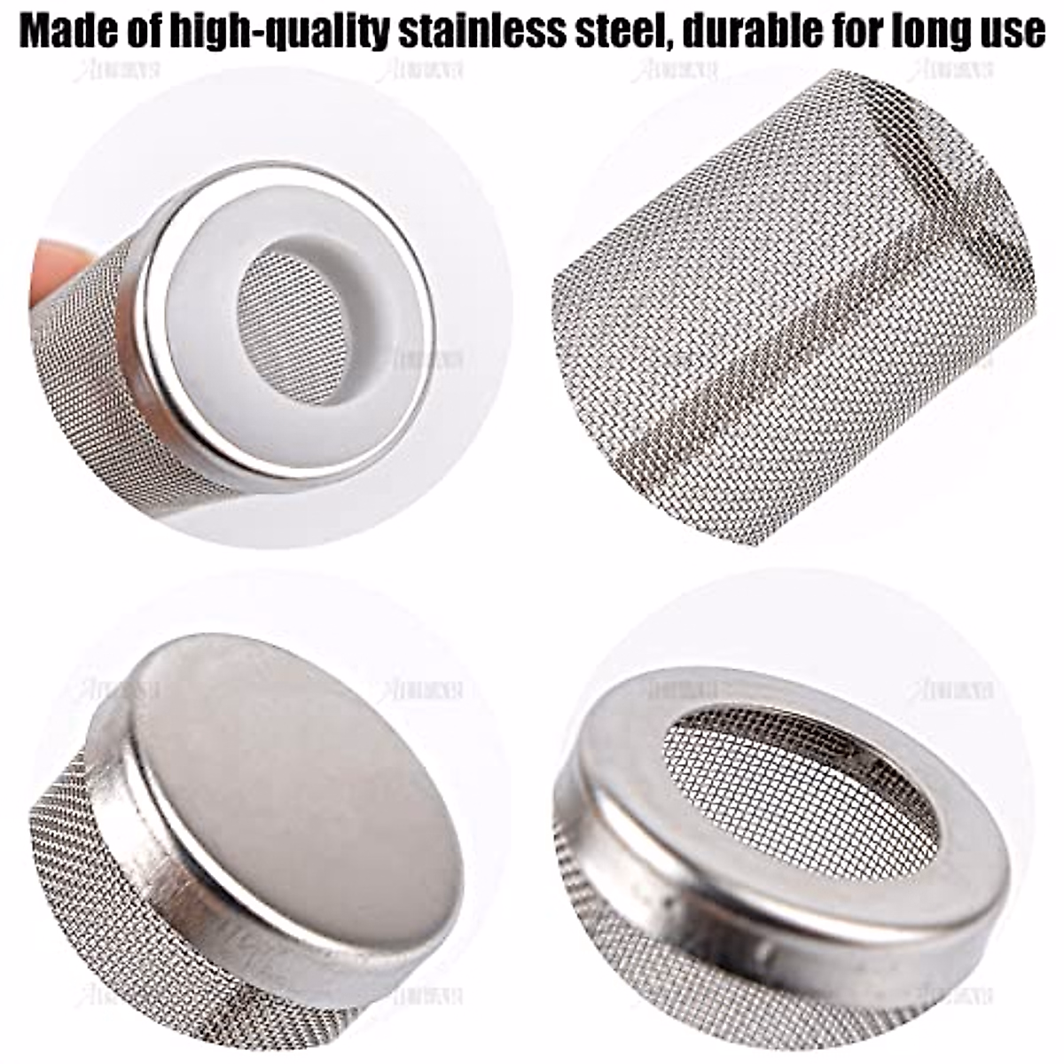 AUEAR, 2 Pack Stainless Steel Mesh Inflow Aquarium Filter Guard Intake Cover for Shrimp and Fish