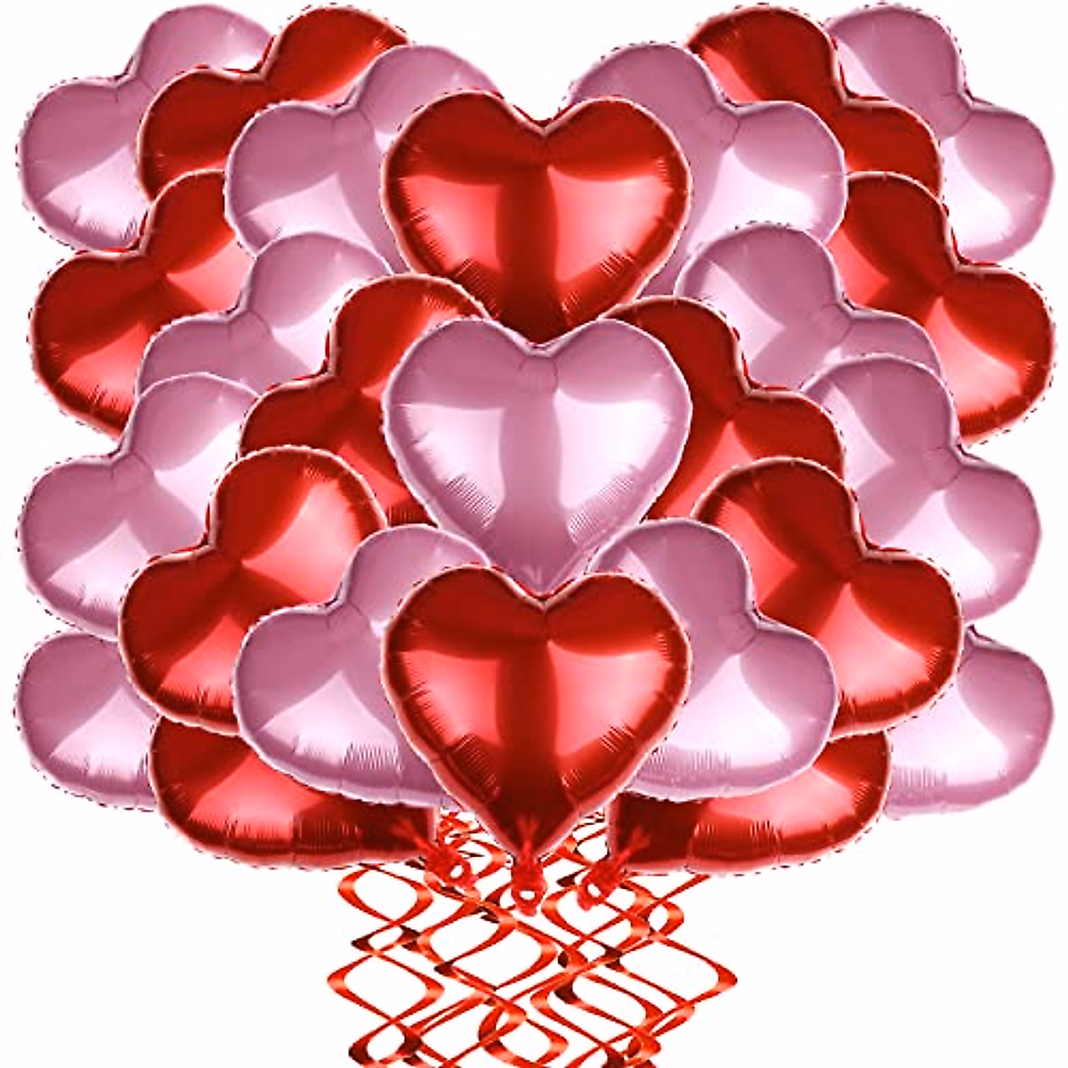 Happy Valentines Day Balloons Red Pink Heart Shape Balloon Party Decorations Supplies, Valentines Day Decorations, Romantic Anniversary Balloons Decor