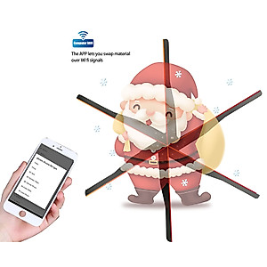 3D Hologram Fan Projector Display with APP, Trade Show Display 616PCS LED Beads, Four-Axis and High Transmission Speed, 3D Holographic Fan Uploaded by iOS and Android 27.5 inch