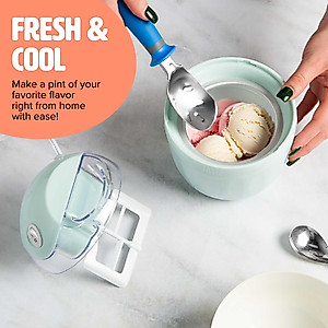 Tasty Mini Ice Cream Maker, Make Ice Cream, Sorbet, Frozen Yogurt, Gelato, Desserts, Quick Results, Single-Serve, Aqua