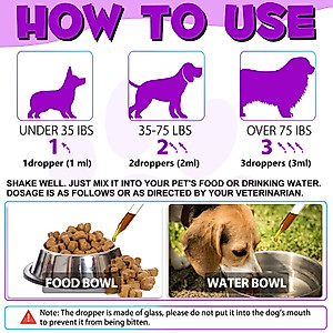 Dog Multivitamin - 15 in 1 Multivitamin Drops for Dogs, Dog Vitamins with Glucosamine Cranberry Supports Joint & Digestion, Skin & Coat, Pets Supplements for Dogs of All Ages, Bacon Flavor - 2 Fl Oz