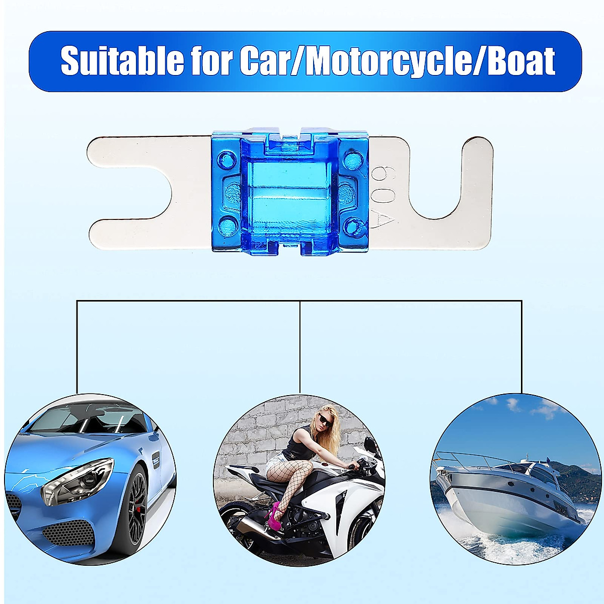 Frienda 18 Pcs Mini ANL Fuse Plated Pack Car Audio Fuses Holder kit for Automotive Marine Audio Video Electronic System(20A, 30A, 40A, 50A, 60A, 80A, 100A, 125A, 150A)