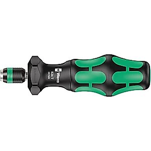 WERA 05057480001 826 T Kraftform Turbo bit-Holding Screwdriver Handle with Rapidaptor Quick-Release Chuck, 1/4" x 146 mm